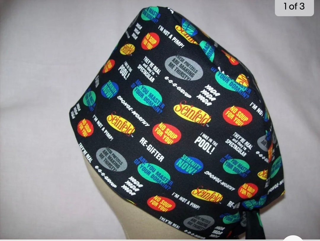 Men/women Surgical Scrub Cap Lined Seinfeld From TV Series 100% Cotton ...