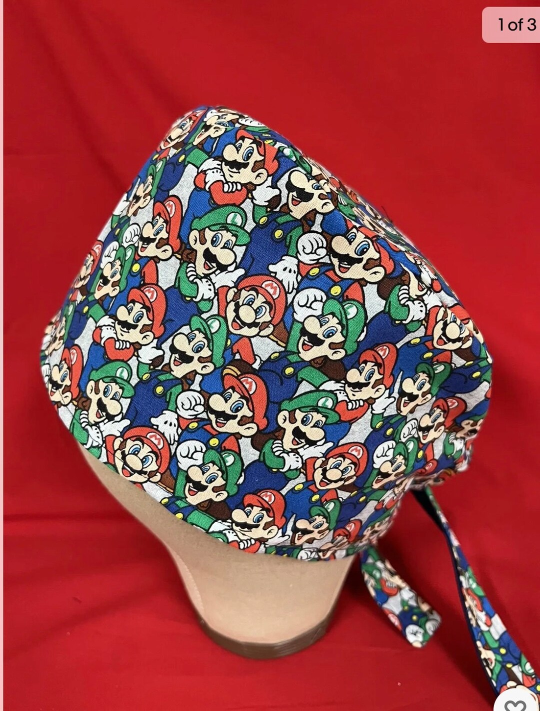 Men/women Surgical Scrub Cap Lined Mario Very Colorful Cap 100% Cotton ...