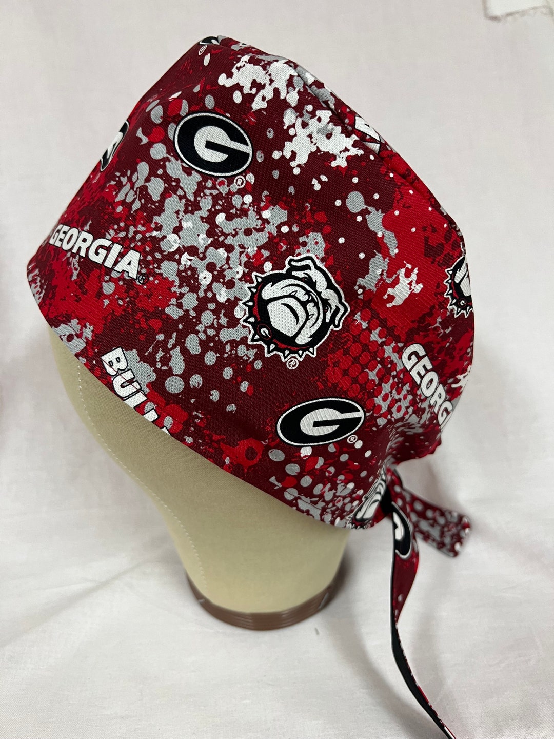 Men/women Surgical Scrub Cap Lined GEORGIA BULLDOGS 100% Cotton Great ...