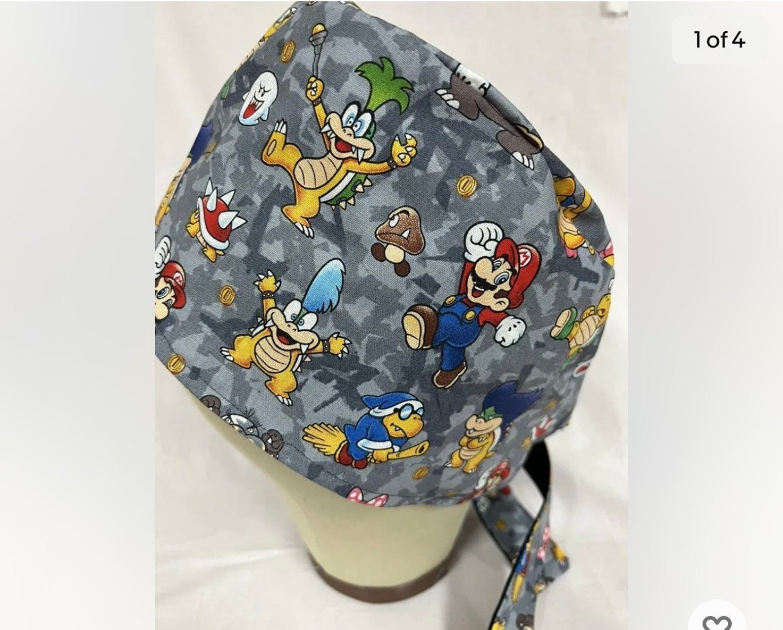 Men/women Surgical Scrub Cap Lined Super Mario Bros Nintendo - Etsy