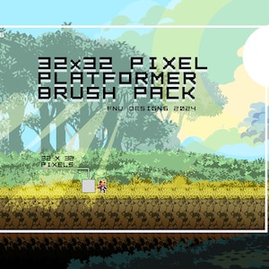 Pixel Art Platformer Brush Pack for Photoshop (ideal for Character Size ...