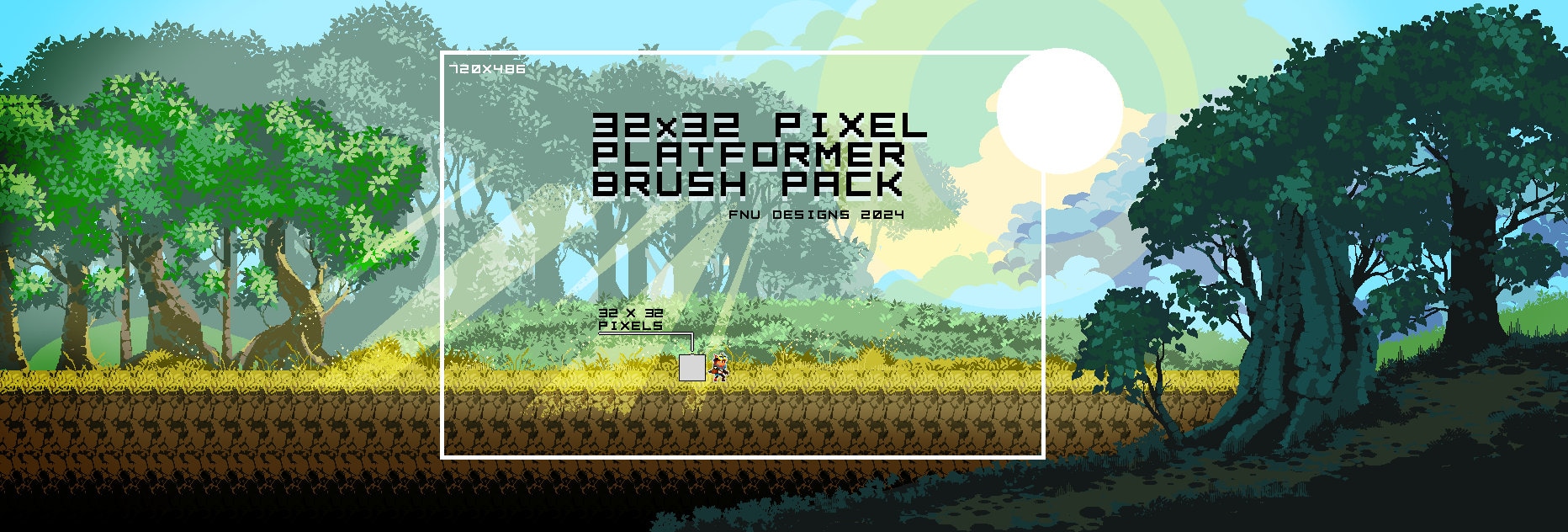 Pixel Art Platformer Brush Pack for Photoshop (ideal for Character Size ...