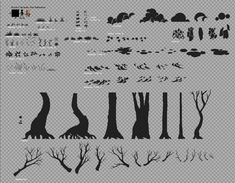 Pixel Art Platformer Brush Pack for Photoshop (ideal for Character Size ...