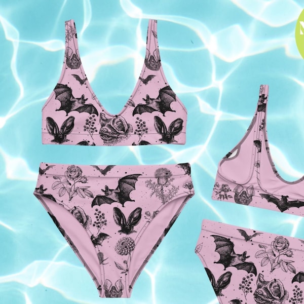 Goth High Waisted Swimsuit - Etsy