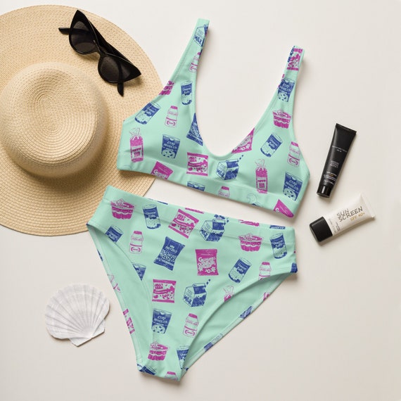 SNACK BIKINI Recycled High-waisted Bikini Popcorn Gummy Bears | Etsy