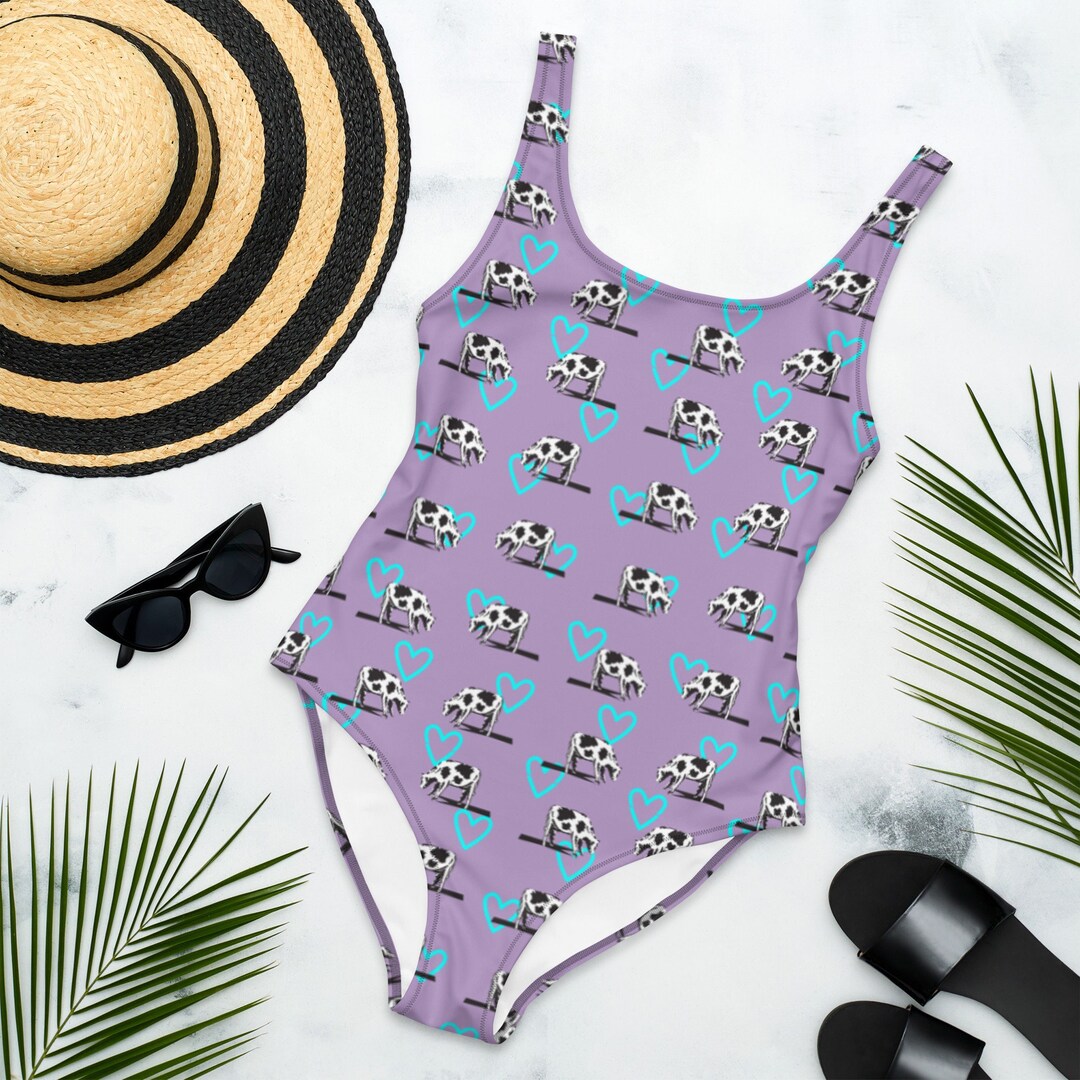 COW SWIMSUIT One-piece Swimsuit Farm Cow Swimming Costume Bovine ...