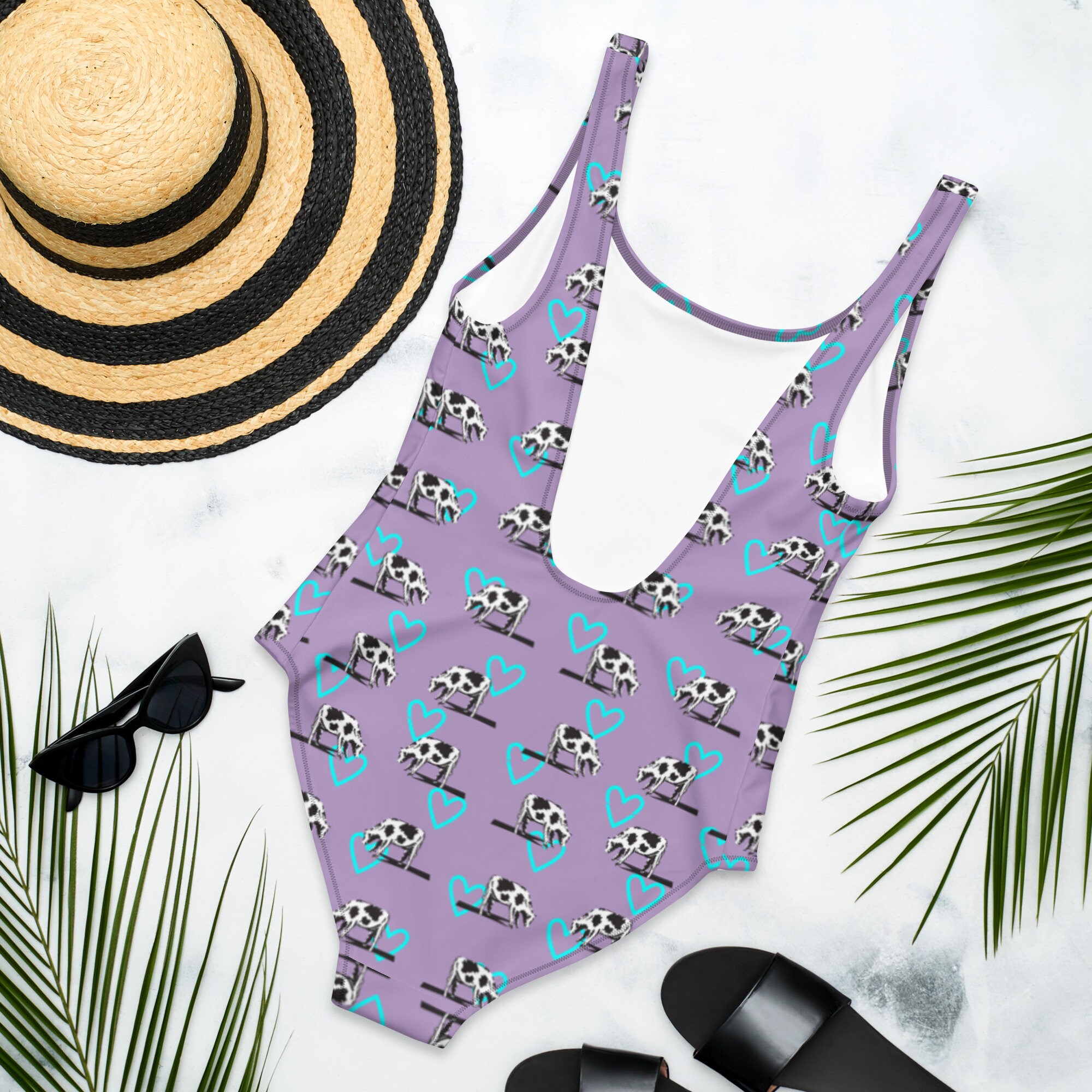 COW SWIMSUIT One-piece Swimsuit Farm Cow Swimming Costume Bovine ...