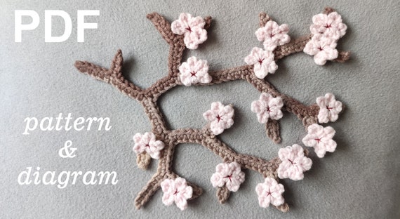 Cherry Blossom Tree Branch Crochet Pattern and Diagram | Etsy