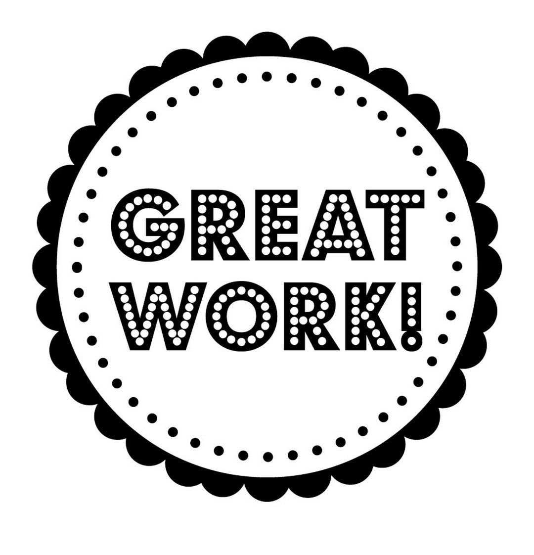Teacher Mix and Match "great Work" Stamp Design Polymer by Three ...
