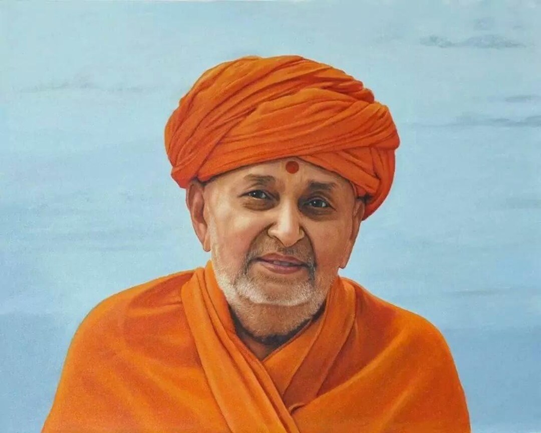 Pramukh Swami Maharaj Swaminarayan Religious Custom Oil Painting | Feel ...