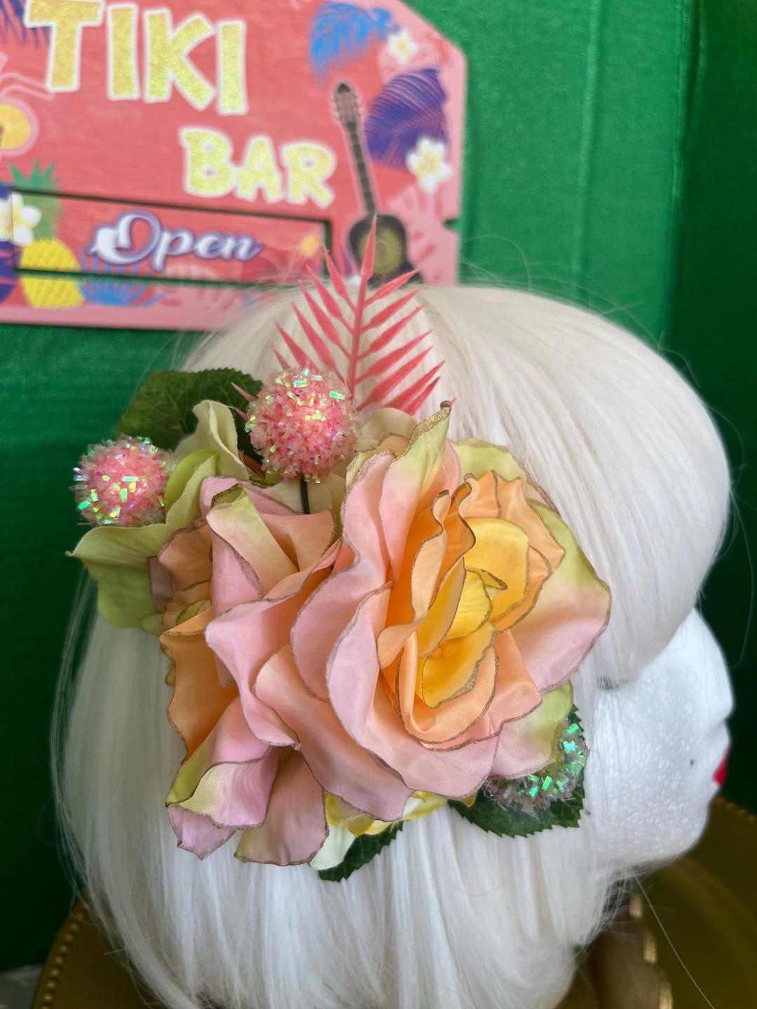 Rainbow Sherbet Pastel Rose Hair Flower - Etsy