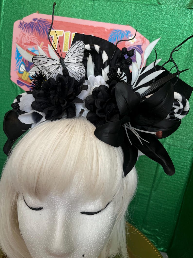 Spooky Goth Spiderweb Tiki Headband Hair Flower - Etsy