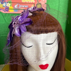 Vintage 1950s Mr John Caprice Purple Flower Fascinator Whimsy Hat - Etsy