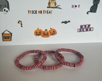 Halloween/fall Clay Bead/flat Bead Bracelet Pack - Etsy