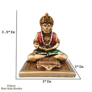 Meditation Hanuman Statue, 8" Inch Hand Painted Lord Hanuman Idol ...