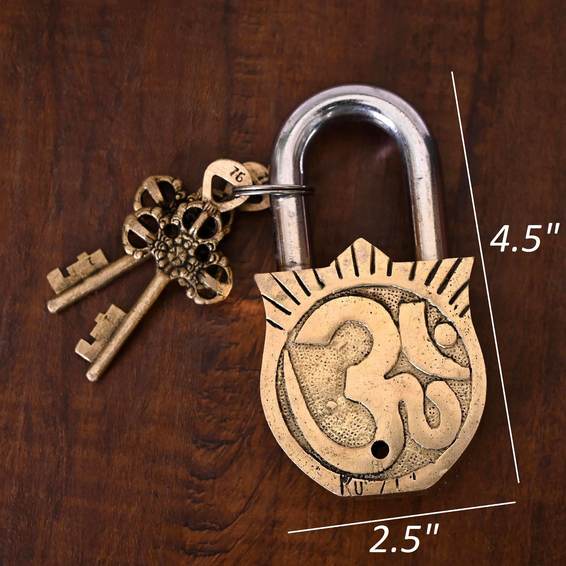 Brass Shiva Family Design Padlock With Keys Handcrafted - Etsy