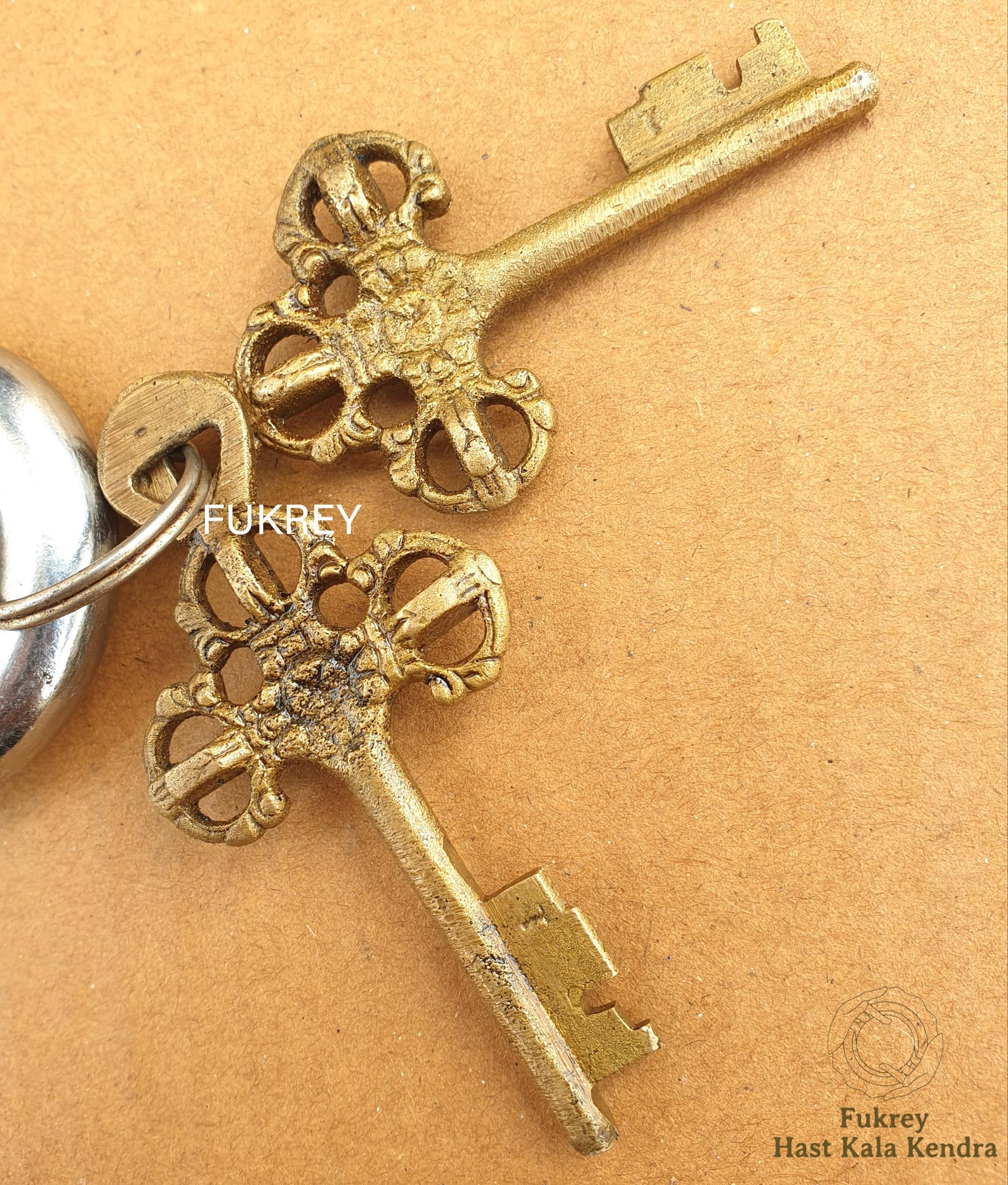 Brass Fish Design Trick Padlock With Keys, Handcrafted Functional ...