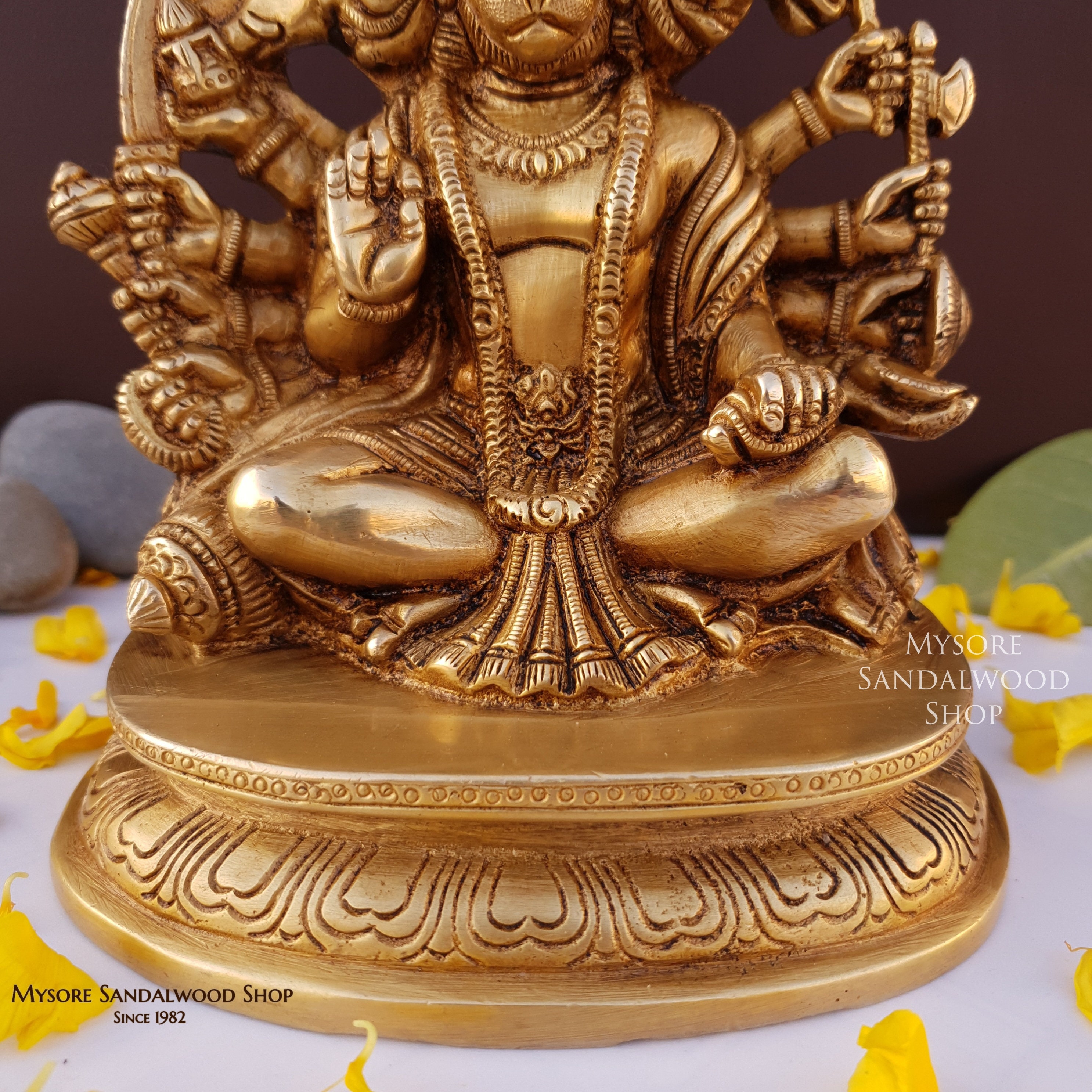 Panchmukhi Hanuman Statue Brass, 6.5 Inches, Five Face Lord Hanuman ...