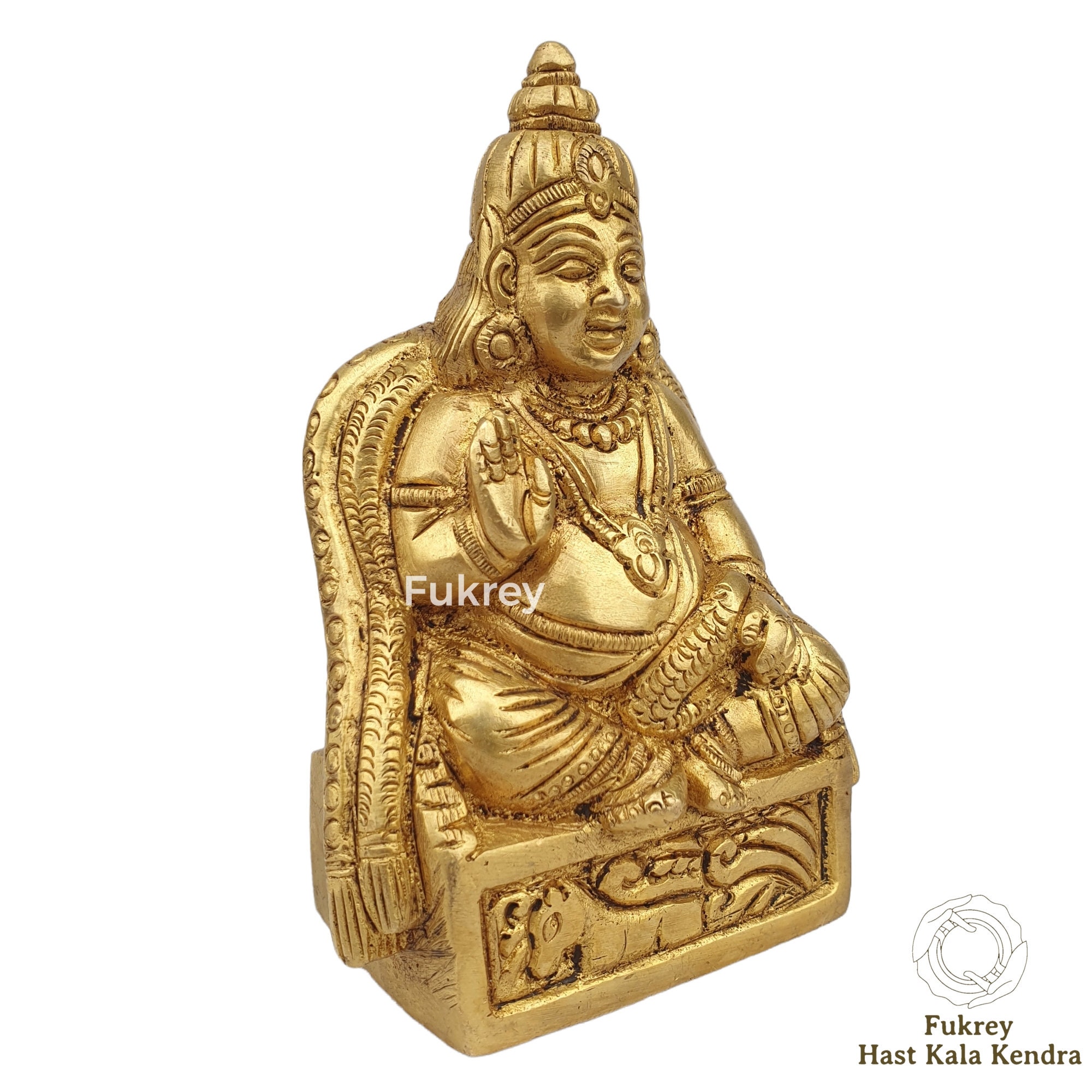 Brass Kubera Statue, Blessing Kuber Idol, 4.5 Inch, Kuvera Statue ...