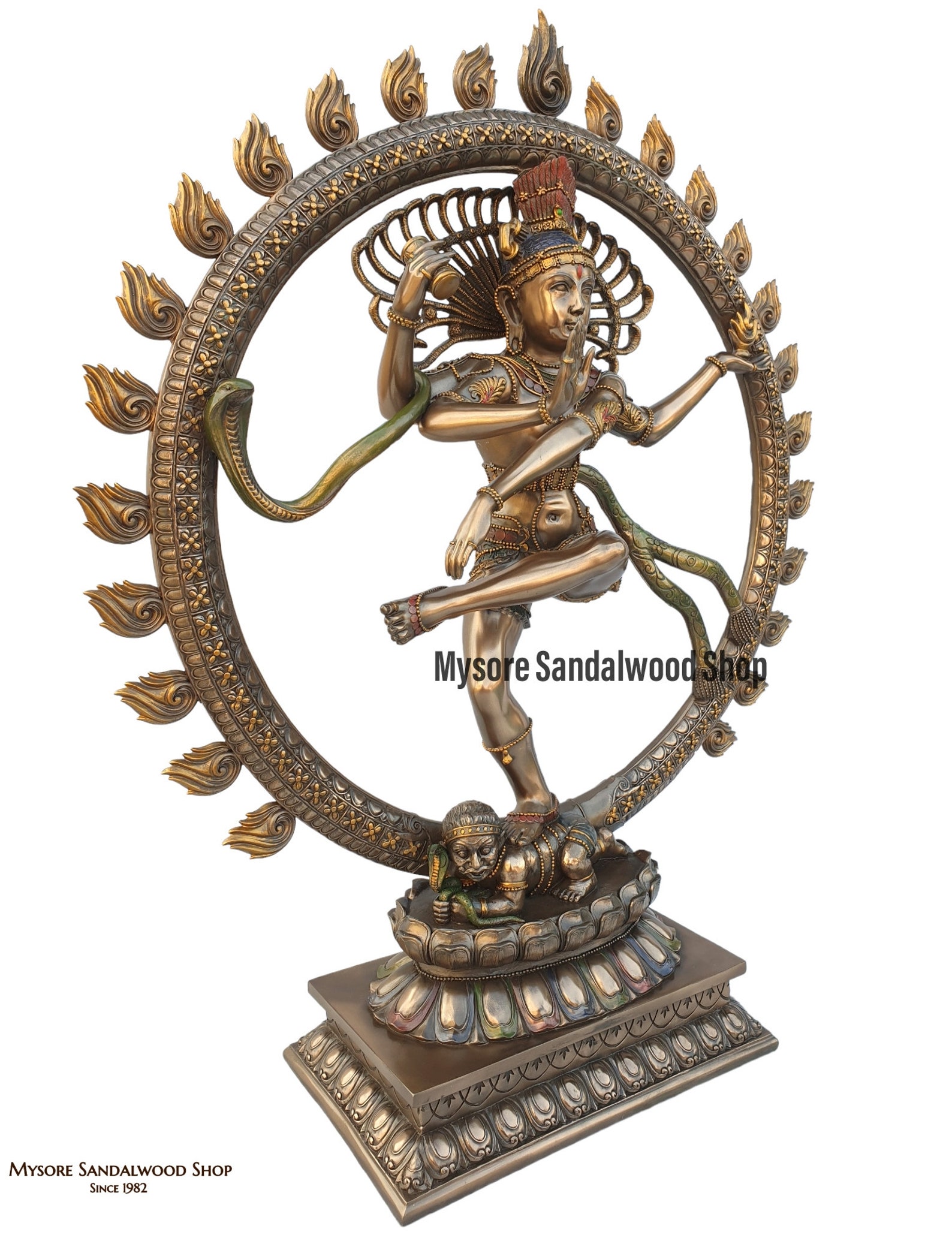26" Inch Big Dancing Shiva Nataraja Idol, Bonded Bronze Natraja Statue ...