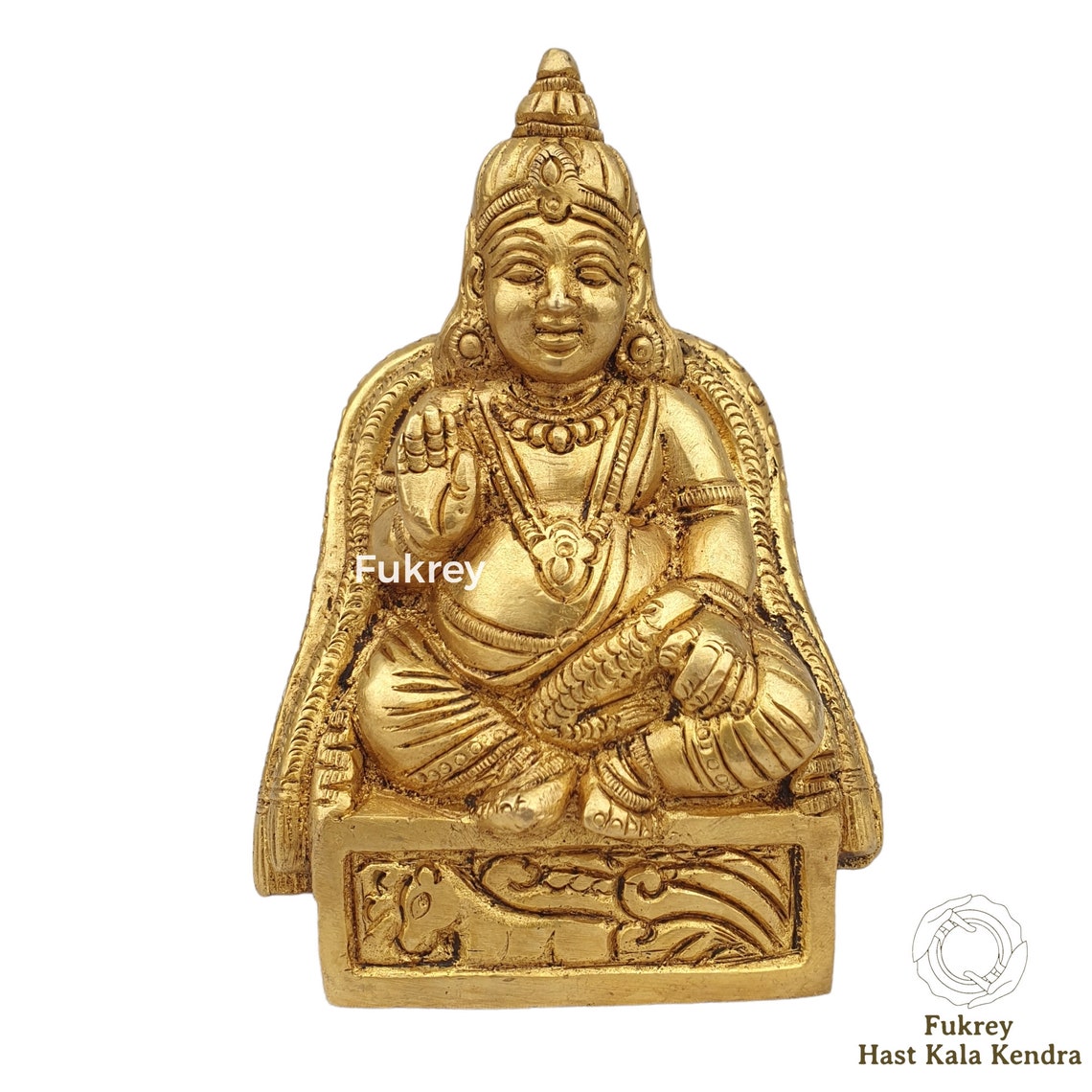 Brass Kubera Statue, Blessing Kuber Idol, 4.5" Inch, Kuvera Statue ...