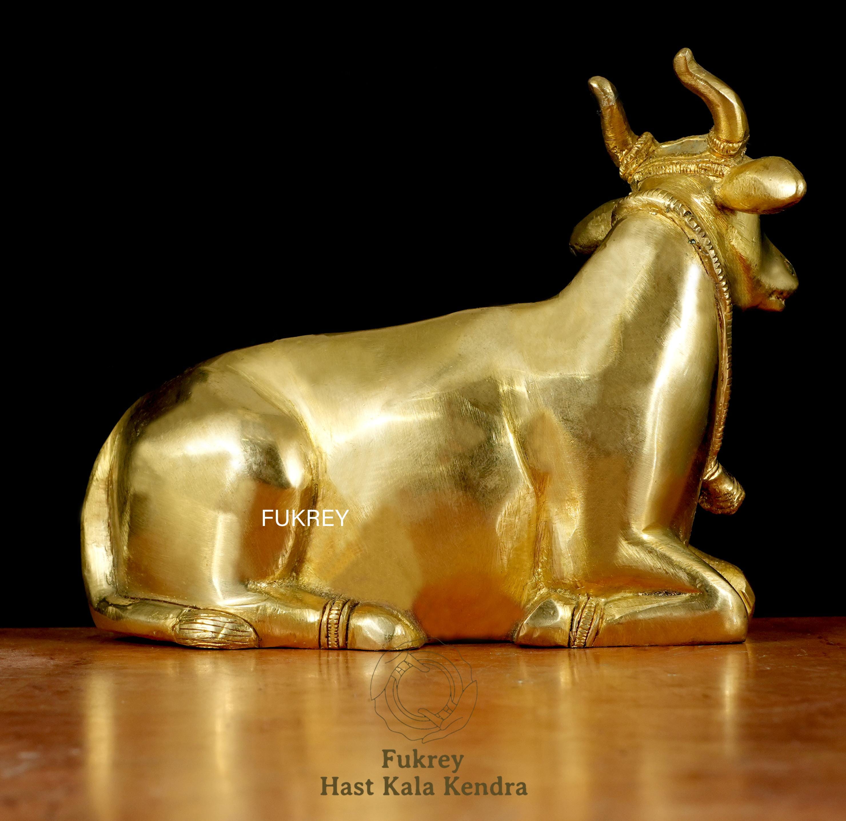 Brass Nandi Statue, Shiva's Bull Idol Gatekeeper of Shiva & Parvati ...