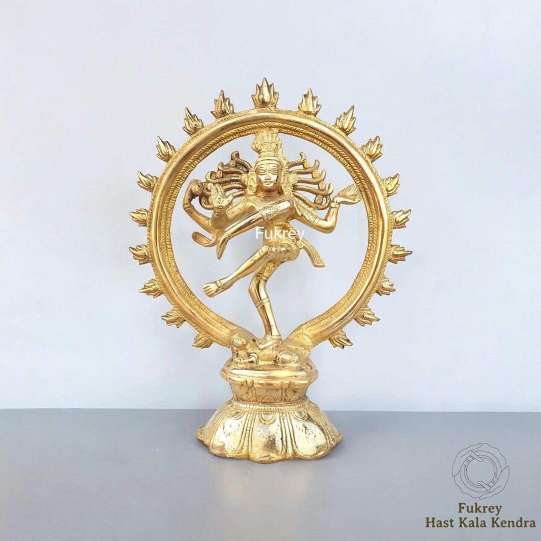 Dancing Shiva Natraj Statue - 9" Inch Brass Lord Shiva Natraj Dancing ...
