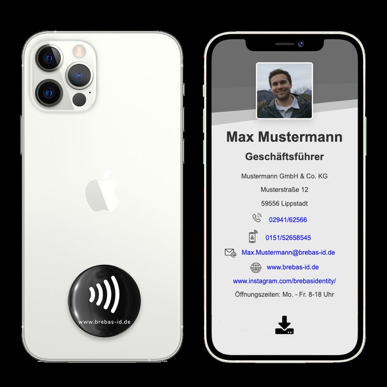 NFC Business Card Digital Business Card Tag ID - Etsy