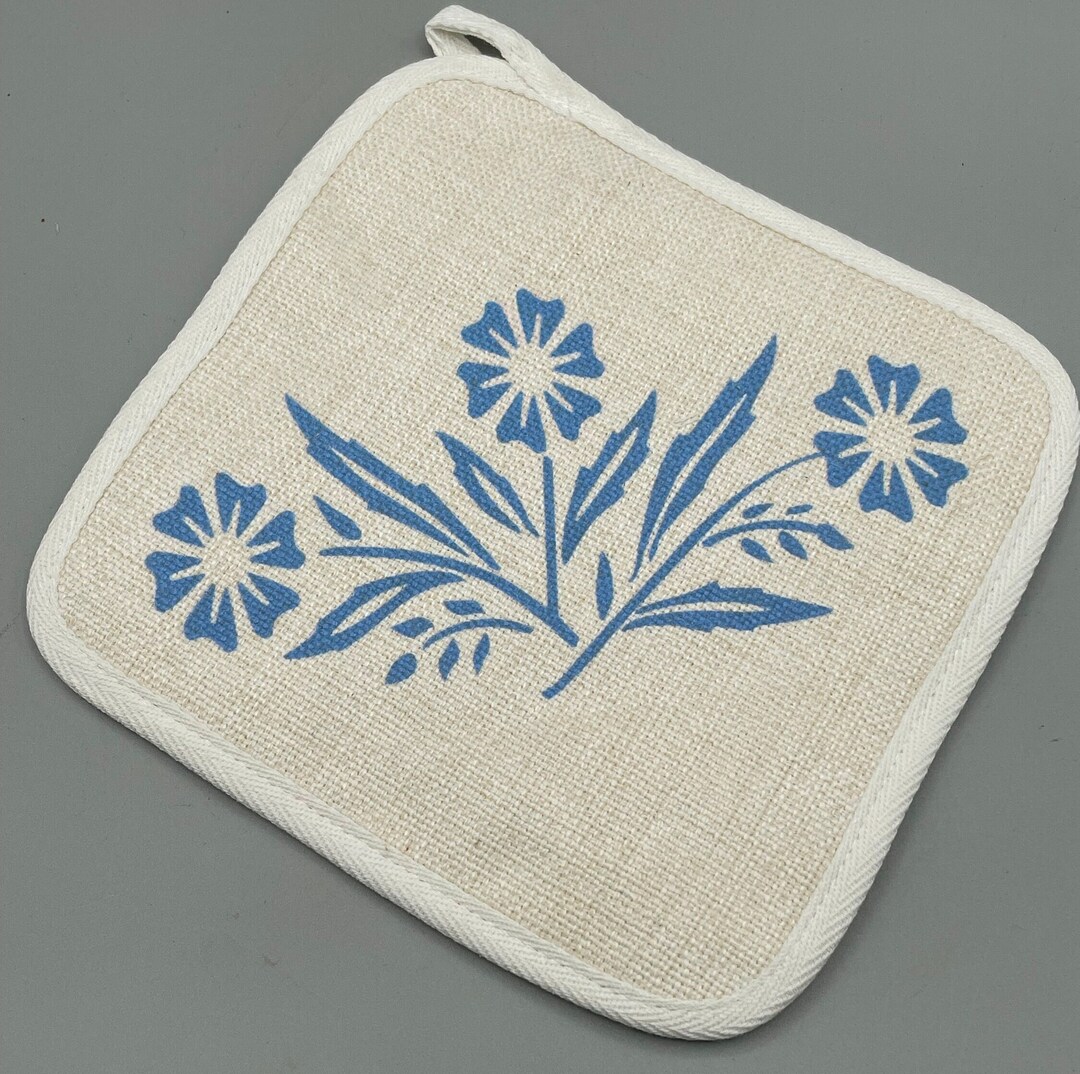 Vintage Charm Pot Holder Cornflower Pyrex Pattern, 7x7 Inches - Etsy