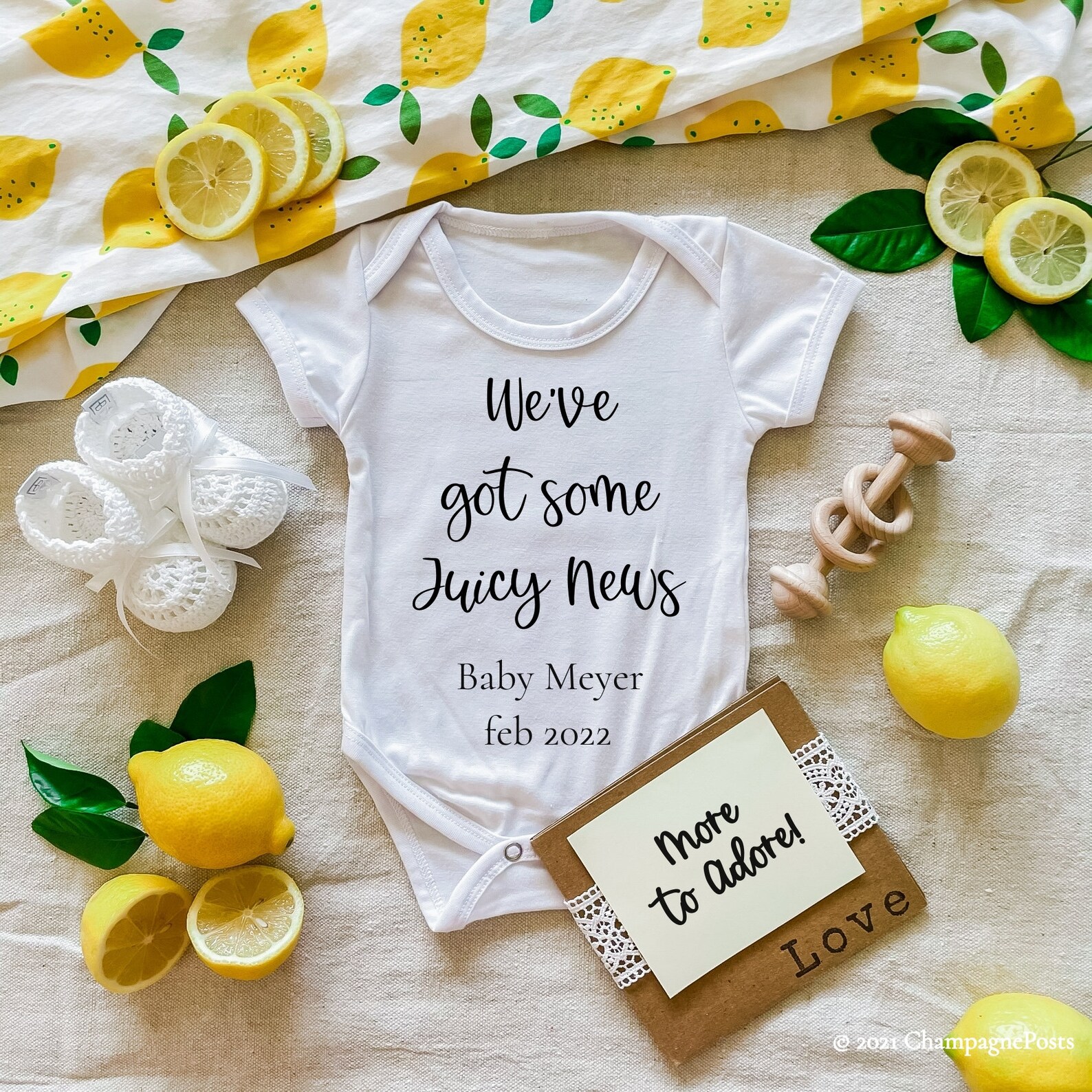 Lemon Pregnancy Announcement Social Media Baby Reveal Digital File ...