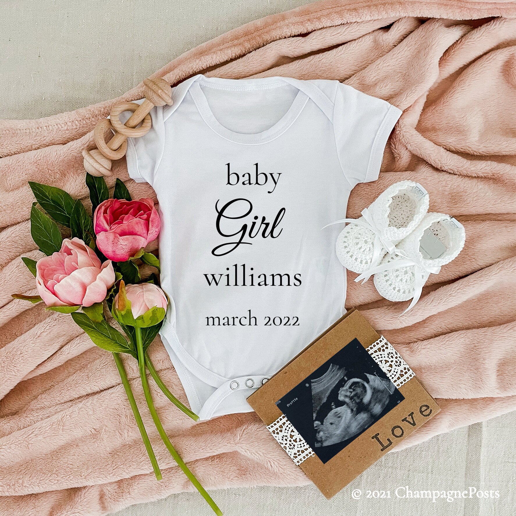 Baby Girl Pregnancy Announcement Edit Yourself Digital File - Etsy