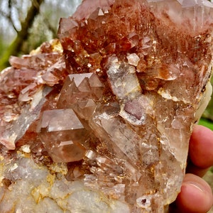 Natural Red Hematoid Quartz Crystal Specimen, Raw Crystal, Fire Quartz ...