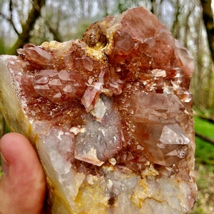 Natural Red Hematoid Quartz Crystal Specimen, Raw Crystal, Fire Quartz ...