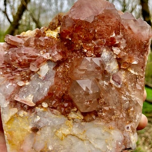 Natural Red Hematoid Quartz Crystal Specimen, Raw Crystal, Fire Quartz ...