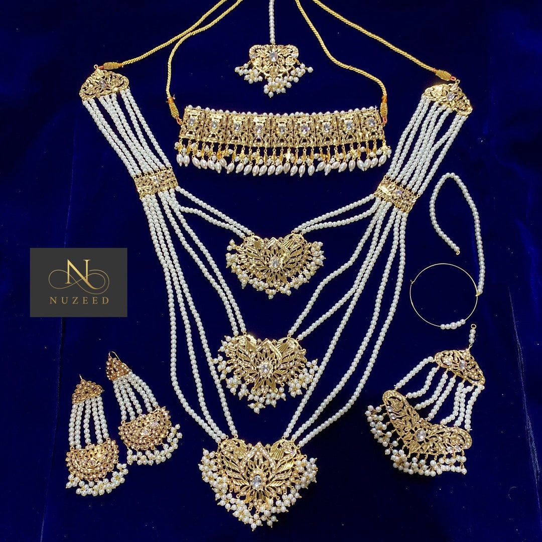 Traditional Gold-plated Bridal Complete Set Gold & White - Etsy