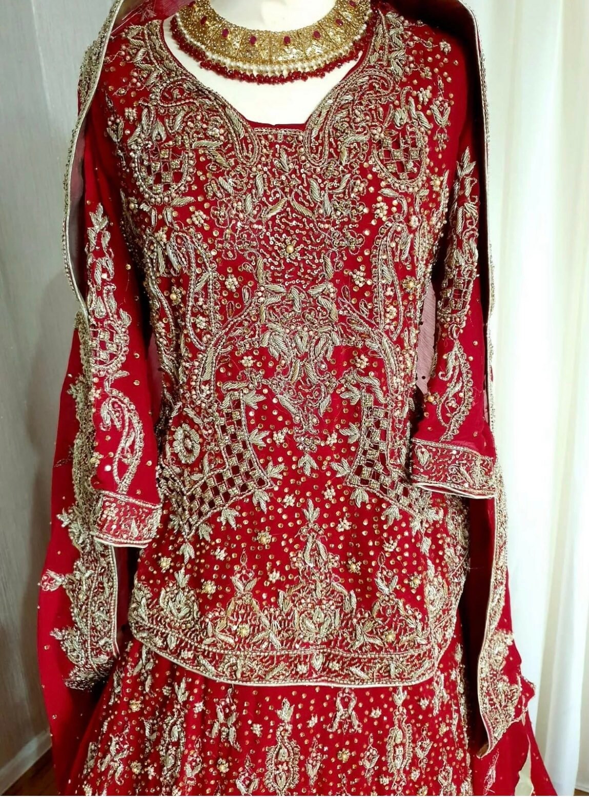 Pakistani/ Indian Maroonish Red Bridal Lehanga in Medium Size - Etsy Canada