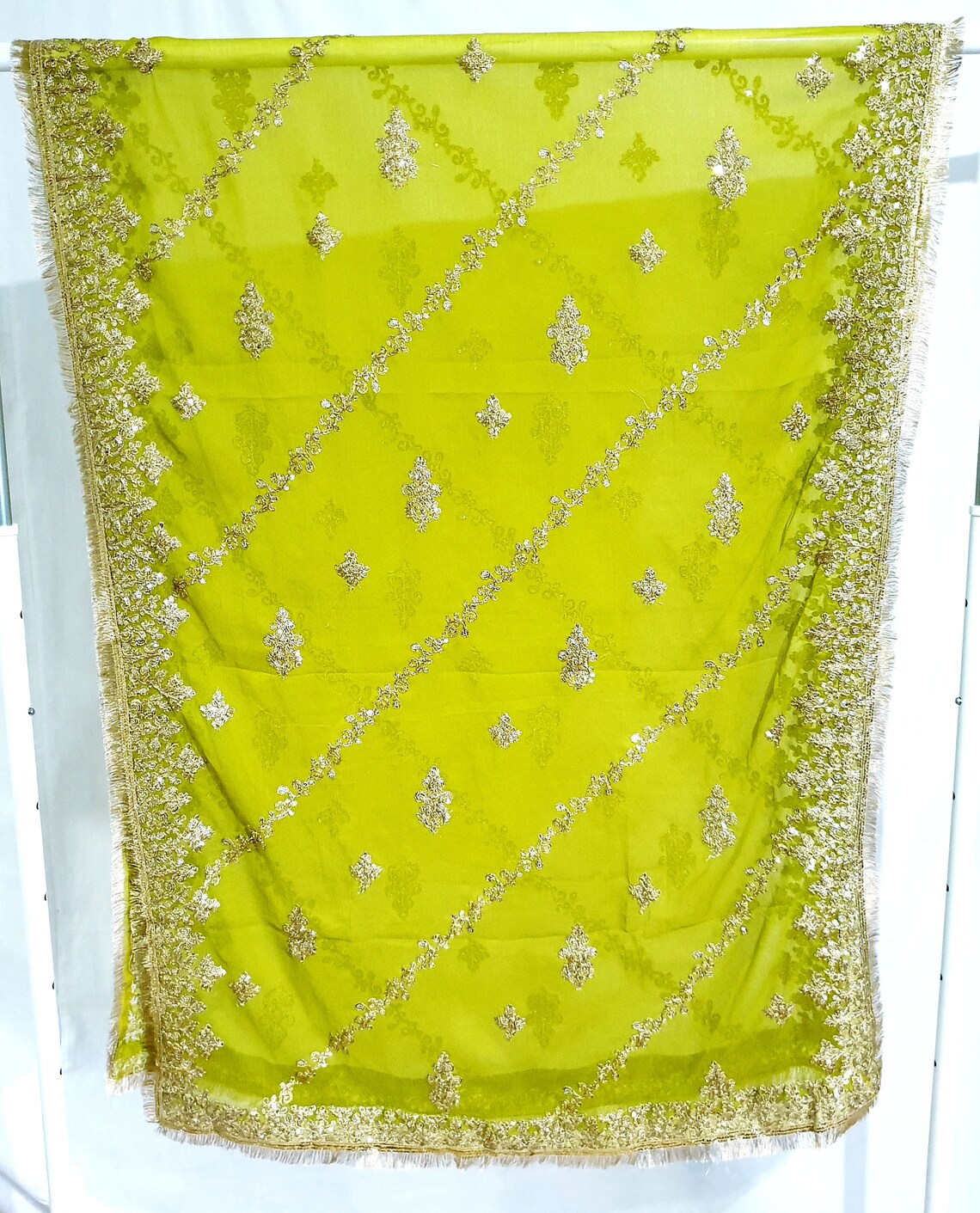 Pakistani Indian Fancy Chiffon Dupatta with Kiran Lace | Etsy