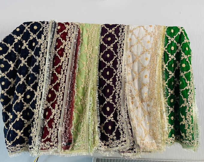 Silver Embroidered Dupatta - Etsy
