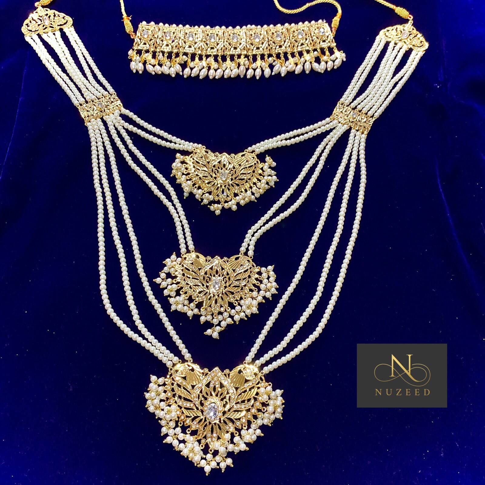 Traditional Gold-plated Bridal Complete Set Gold & White - Etsy