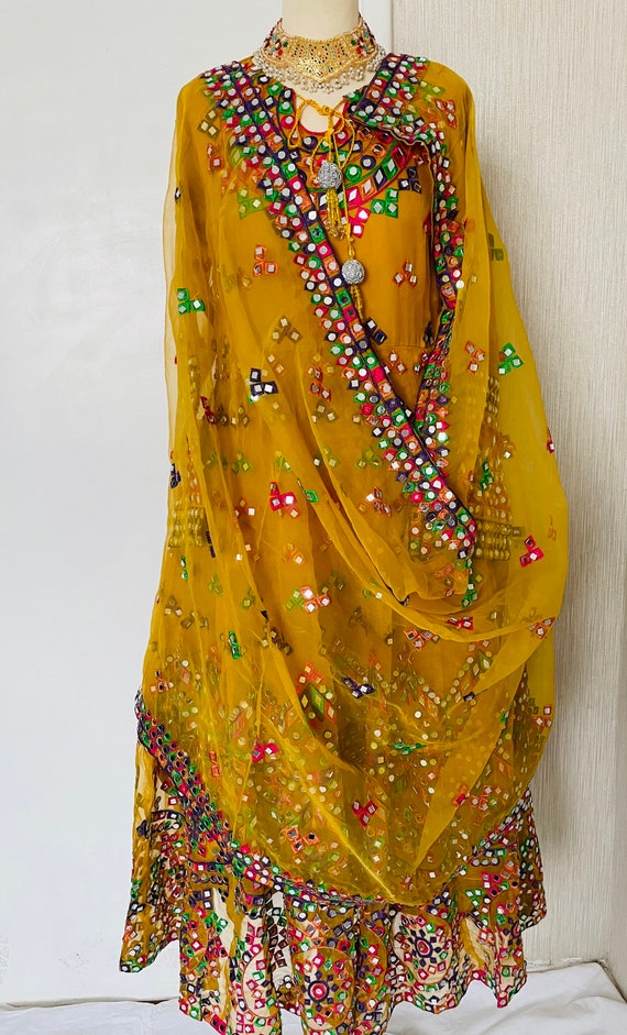 Beautiful Multy Embroidered Frock With Mirror Work on Mustered - Etsy