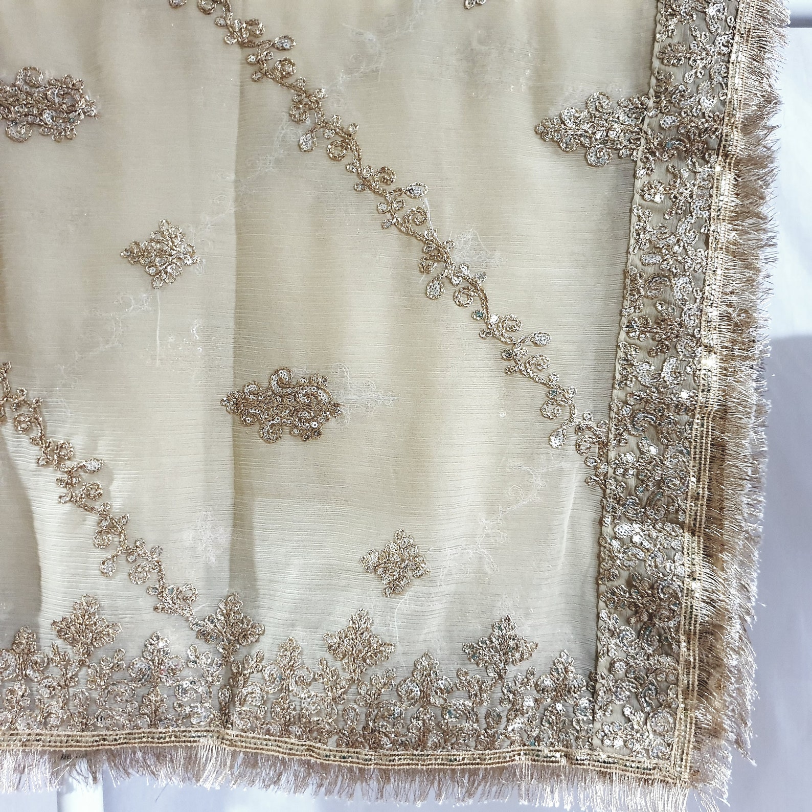 Pakistani Indian Fancy Chiffon Dupatta With Kiran Lace - Etsy