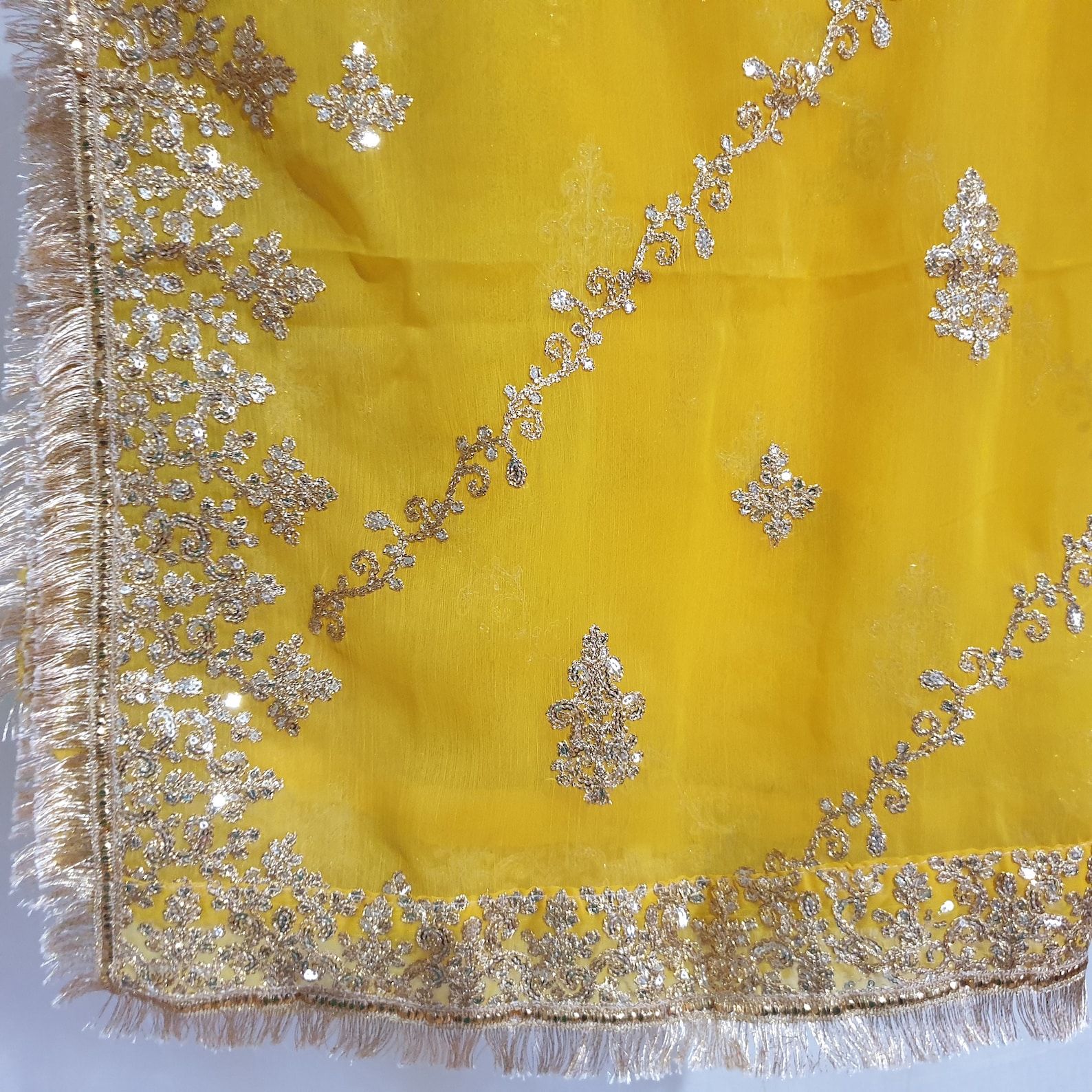 Pakistani Indian Fancy Chiffon Dupatta With Kiran Lace - Etsy