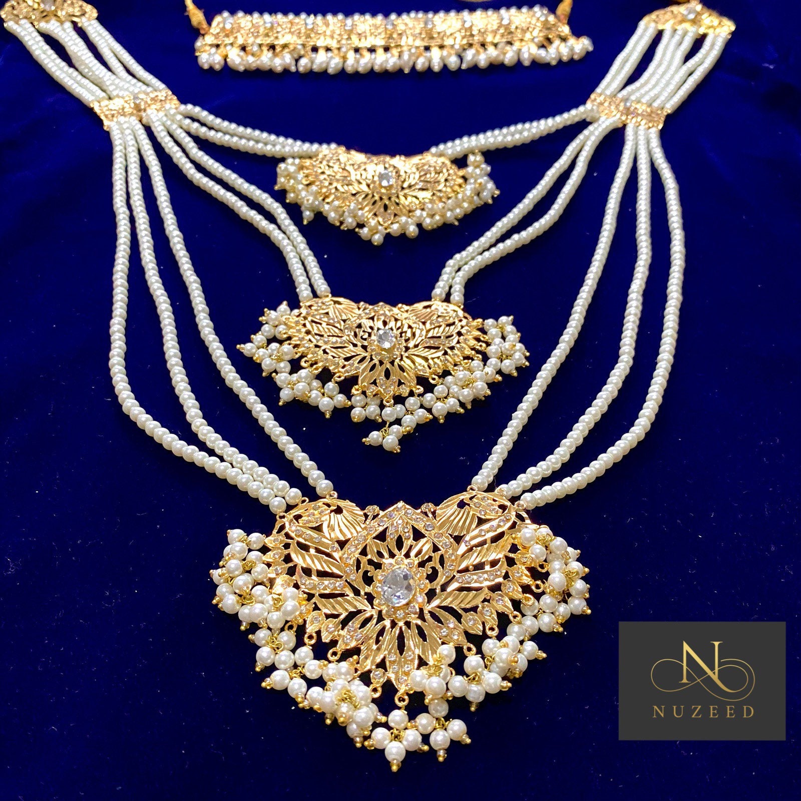Traditional Gold-plated Bridal Complete Set Gold & White - Etsy