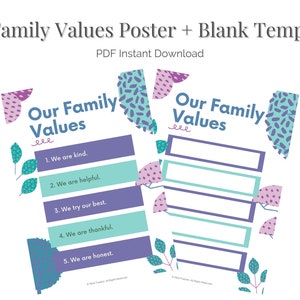 Family Value Poster Printable Value Poster Family Rule Sign Family Rule ...