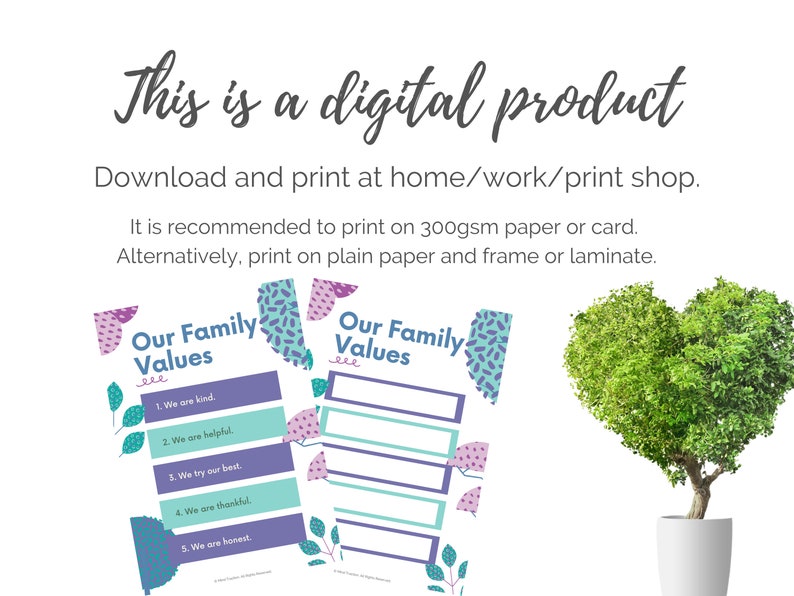 Family Value Poster Printable Value Poster Family Rule Sign Family Rule ...