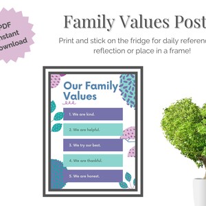 Family Value Poster Printable Value Poster Family Rule Sign Family Rule ...