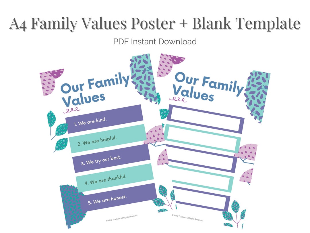 Family Value Poster Printable Value Poster Family Rule Sign Family Rule ...