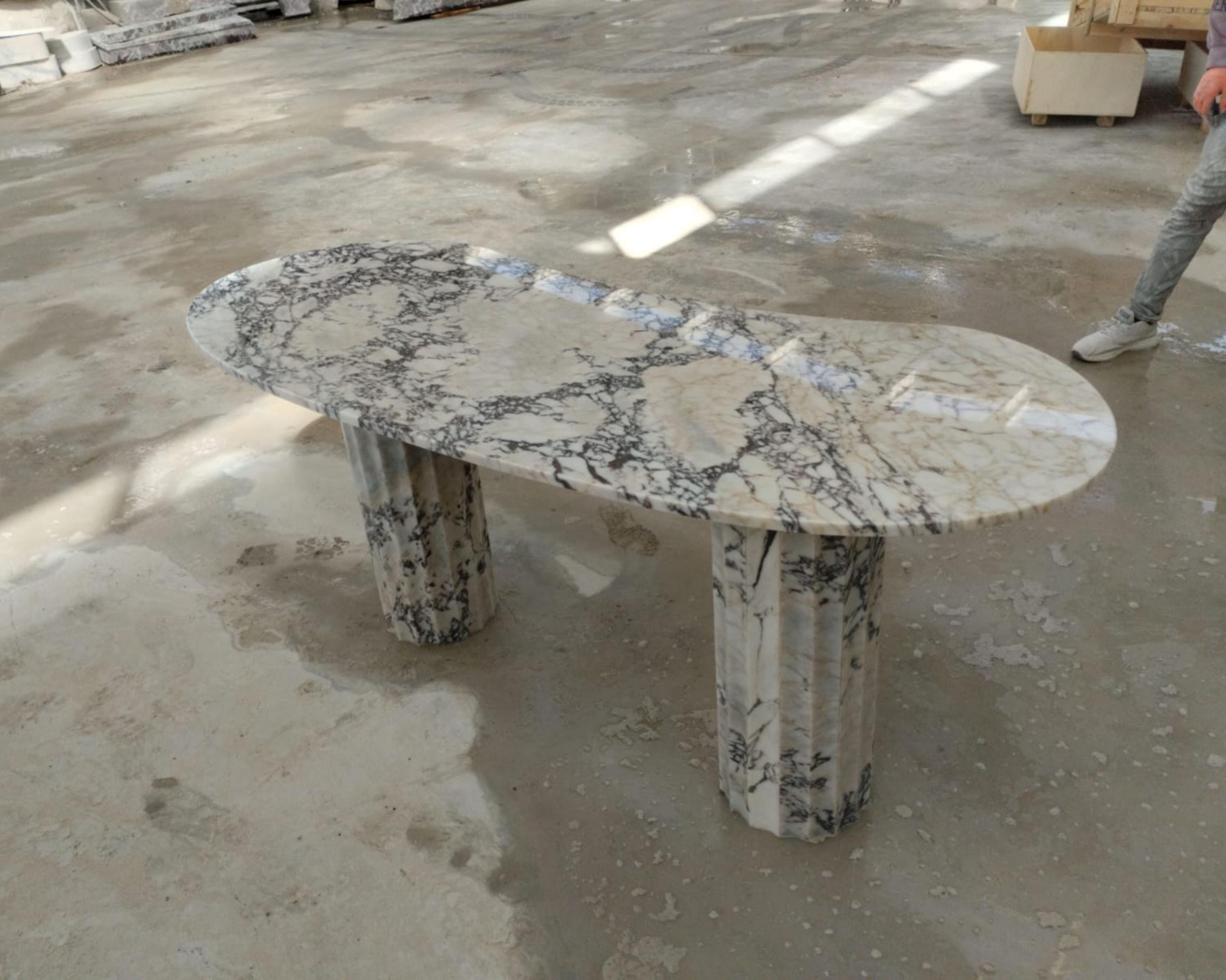 Custom Calacatta Viola Marble Dining Table: Handmade Natural Stone - Etsy