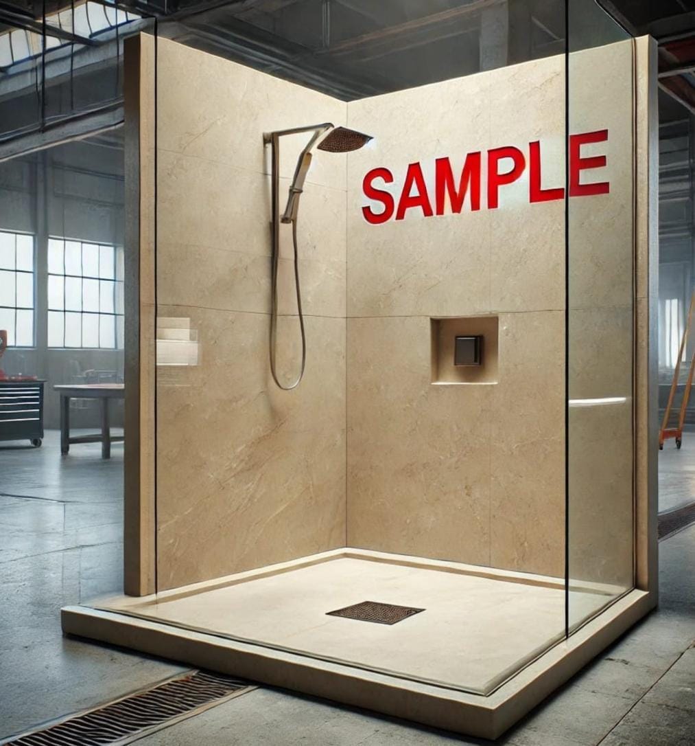 Travertine Marble Shower Tray – Handmade Custom Natural Stone Bathroom ...