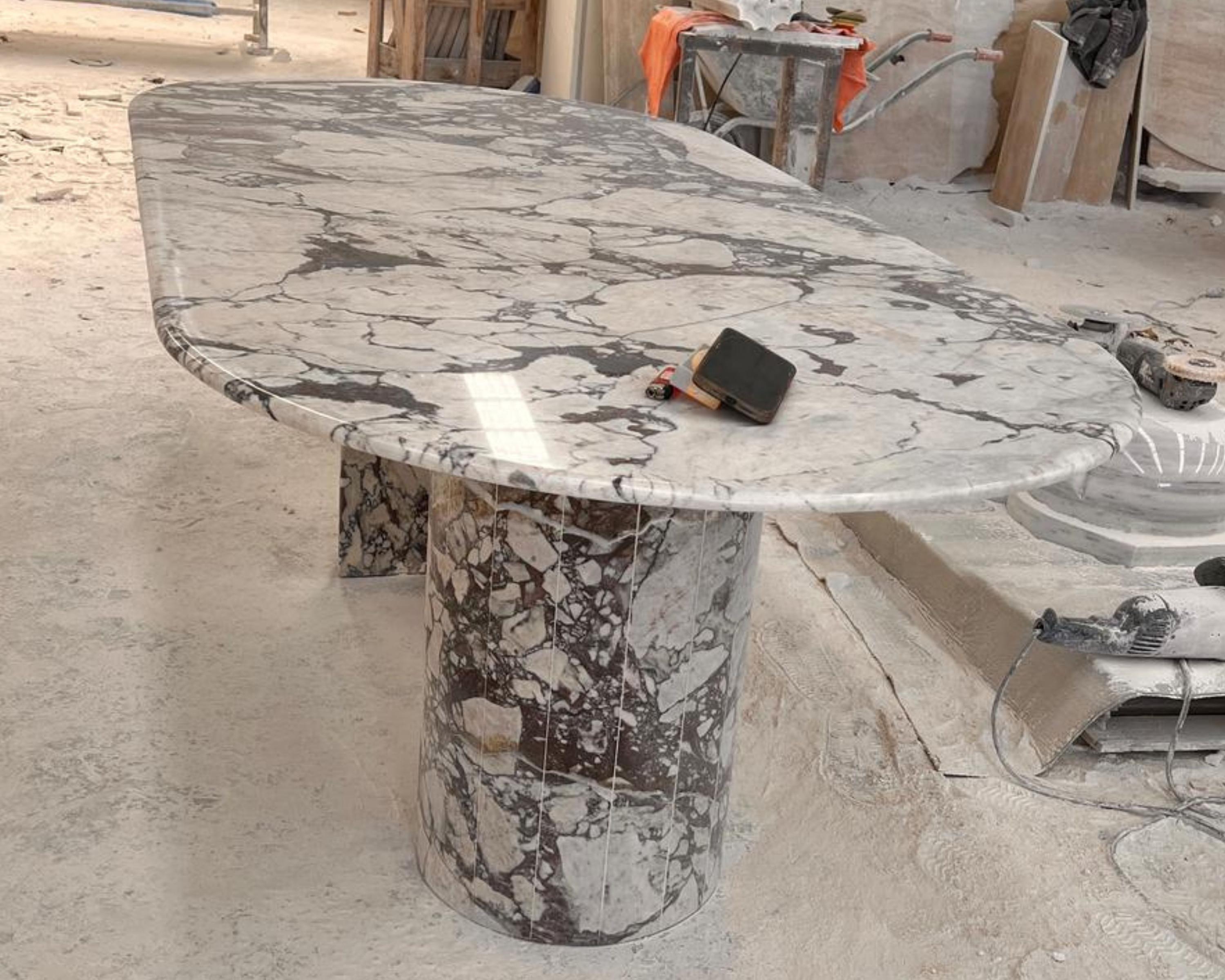 Calacatta Viola Marble Dining Table – Handmade Italian Stone Furniture ...